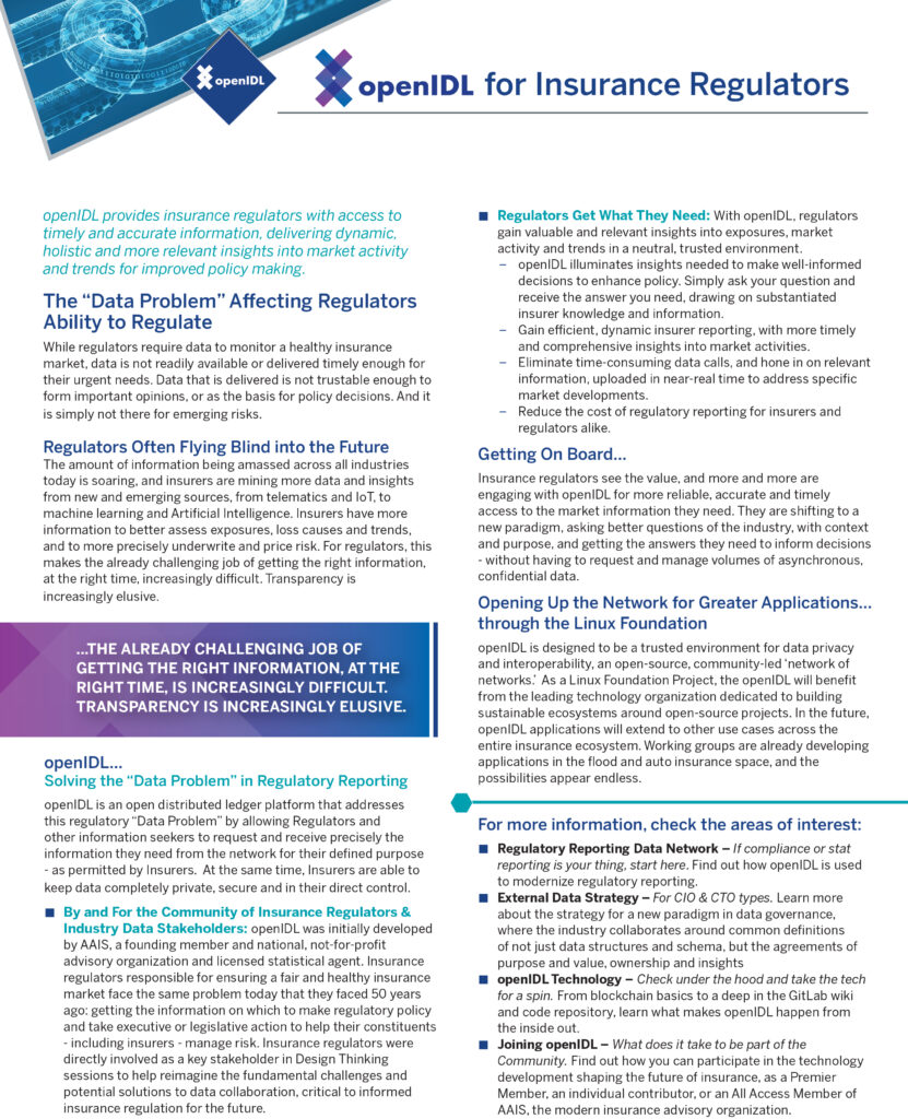 Insurance Regulators – openIDL